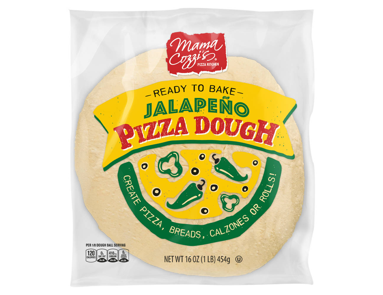 Mama Cozzi's Pizza Kitchen Ready To Bake Jalapeno Pizza Dough, 16 oz
